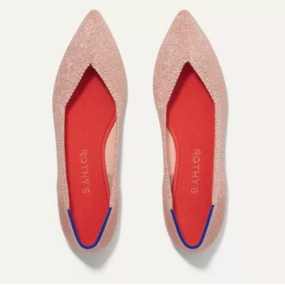 Rothy's | Shoes | Rothys The Point Rose Metallic Womens 85 Flats | Poshmark
